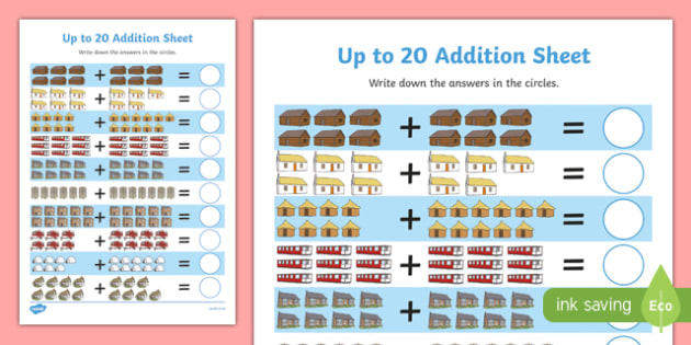 Houses And Homes Up To 20 Addition Sheet Teacher Made