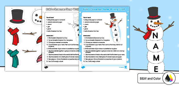 Build a Snowman Name Writing Activity | Twinkl