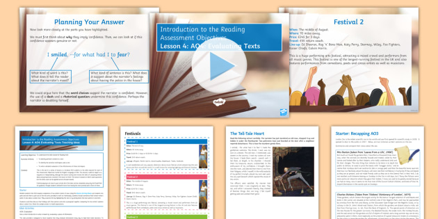 Introduction to the Reading Assessment Objectives: AO4 Lesson Pack