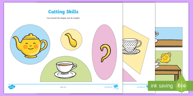 I'm a Little Teapot Cutting Skills Worksheet (teacher made)
