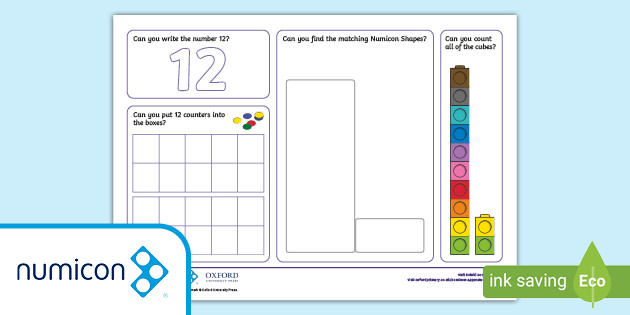 All About Number 12 Activity Mat with Numicon Shapes