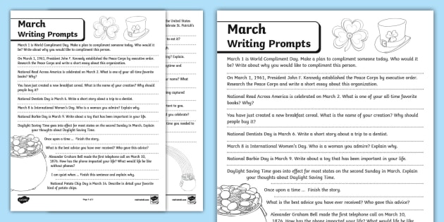Eighth Grade Writing Prompts | twinkl.com