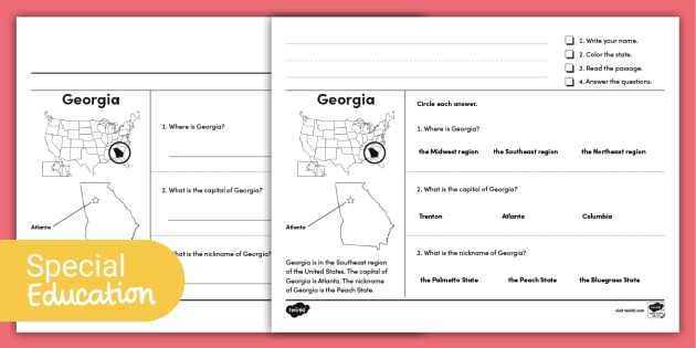 50 States Worksheets | twinkl.com