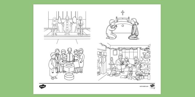 FREE! - Christianity Practices Colouring Page - Printable Resource