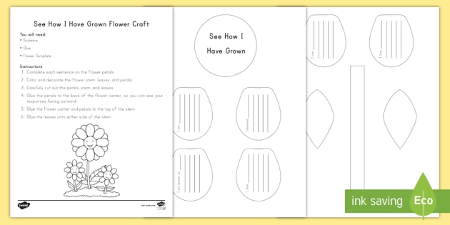 End of School: See How I Have Grown Keepsake Flower Craft