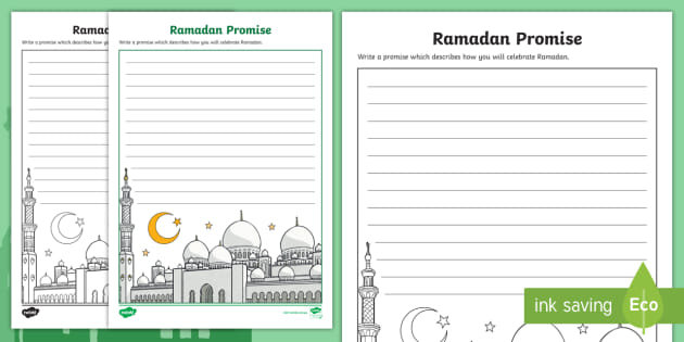 Ramadan Promise Worksheet (teacher made)