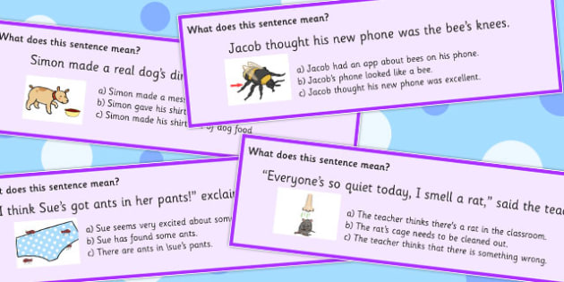 Animal Idioms Sentences Multiple Choice (teacher made)