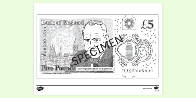 FREE! - £5 Note Back Colouring Sheet | Colouring Sheets