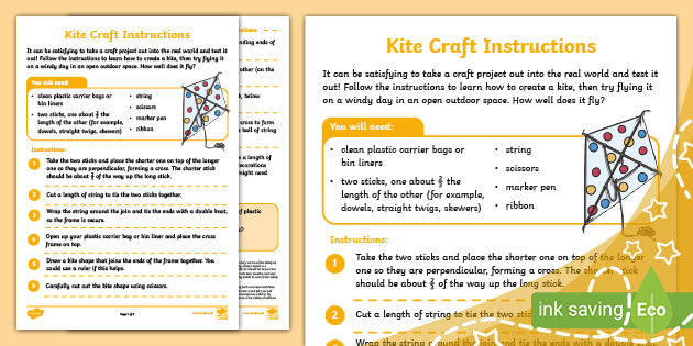 Kite Craft Instructions (teacher made)