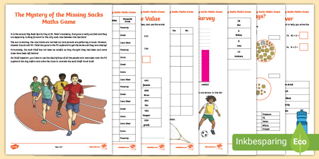 The Mystery of the Missing Sacks Maths Game (teacher made)
