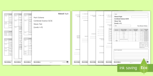 Edexcel-Style GCSE Physics Test: Waves (teacher made)