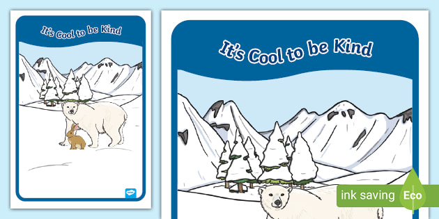 👉 Its Cool to Be Kind Motivational Poster (teacher made)