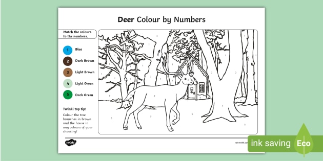 FREE! - Deer Colour by Number (teacher made)