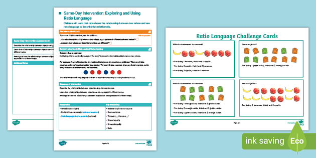 👉 Year 6 Intervention Plan: Exploring and Using Ratio Language