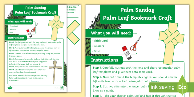 FREE! - Palm Sunday Palm Leaf Cross Bookmark Activity | Twinkl