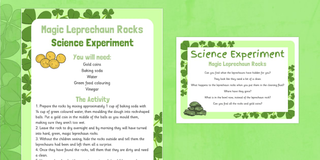 Magic Leprechaun Rocks Science Experiment (teacher made)