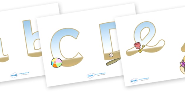 FREE! - Display Lettering & Symbols (Seaside) (teacher made)