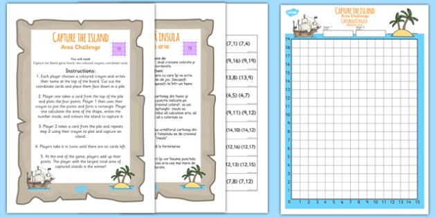 Coordinates and Area Island Game Romanian Translation