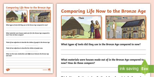 * NEW * Comparing Life Now to the Bronze Age Activity