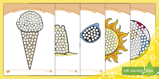 Summer Fingerprint Crafts (teacher made)