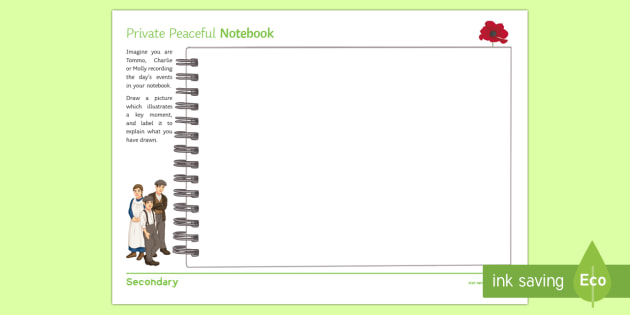 Private Peaceful Notebook Worksheet / Worksheet