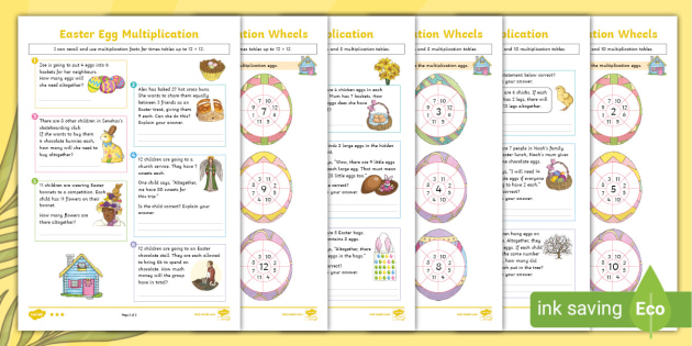 👉 Easter Egg Multiplication Wheel (teacher made)