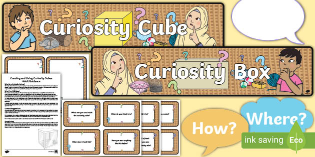 Neutral-Themed Curiosity Cube Display Pack (teacher made)