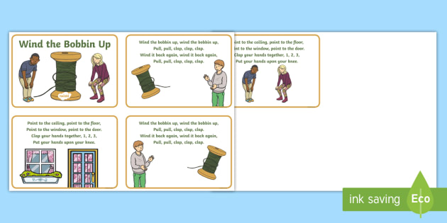 Wind the Bobbin Up 4 per A4 Sequencing Cards