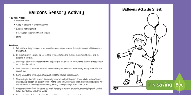 Balloon Sensory Activity - Inclusive Education | Twinkl