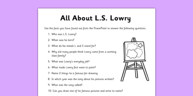LS Lowry Reading Comprehension Activity