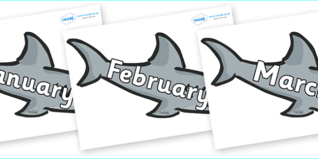 FREE! - Months of the Year on Sharks (Teacher-Made)