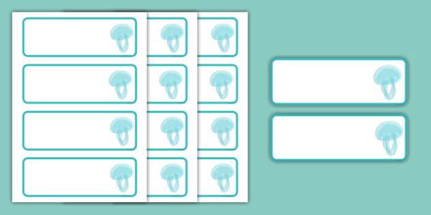 FREE! - Jellyfish Themed Editable Drawer-Peg-Name Labels (Colourful)