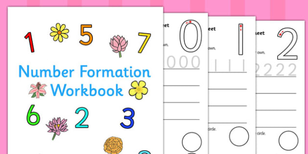 FREE! - Number Formation Workbook Flowers (teacher made)