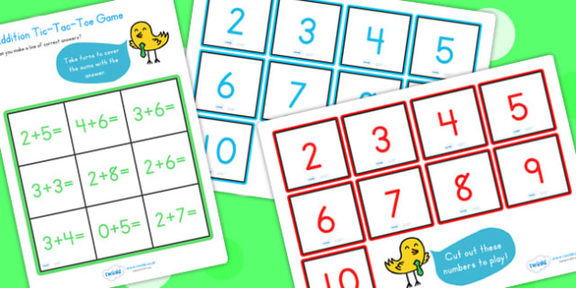 Addition Tic-Tac-Toe to Ten Game (teacher made)