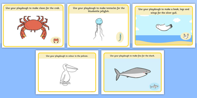 Beach Animals Playdough Mats (teacher made)