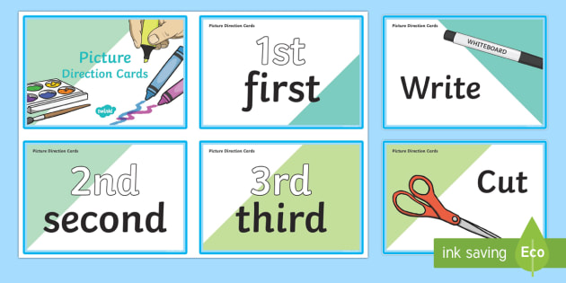 Ordinal Number Picture Direction Cards