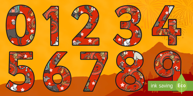 Chinese New Year Story Themed A4 Display Numbers
