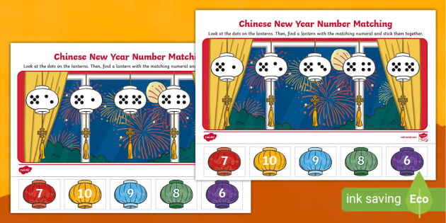👉 Chinese New Year 6-10 Number Matching Activity