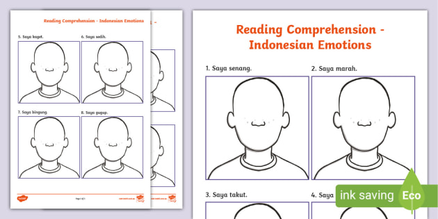 Reading Comprehension Emotions - Indonesian (teacher made)