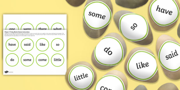 Tricky Words Stone Cut Outs Phase 4 (teacher made)