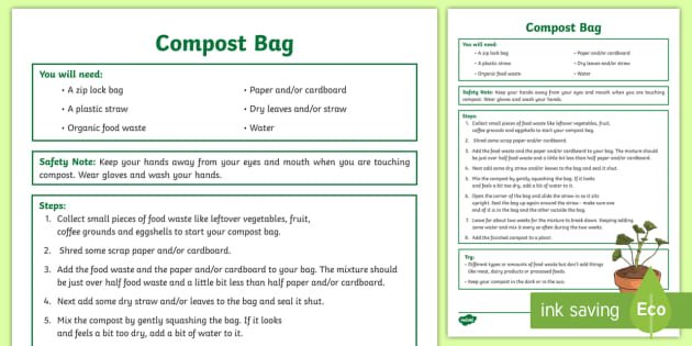 Compost Bag Science Step-by-Step Instructions (teacher made)