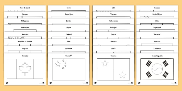 Coloring Pages Flags Of The World