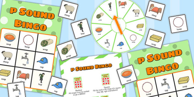 Final 'P' Sound Spinner Bingo (teacher made)