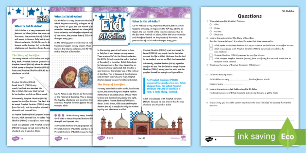 UKS2 Eid Al-Adha Differentiated Reading Comprehension