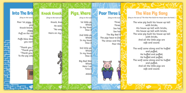 The 3 Little Pigs Songs and Rhymes Resource Pack