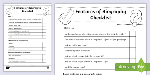 My Autobiography Worksheet