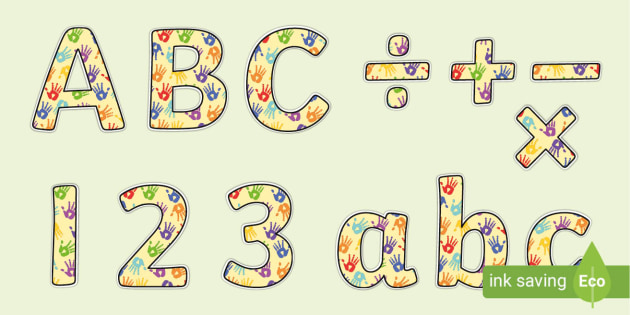 Size Editable Handprint Display Lettering (teacher made)