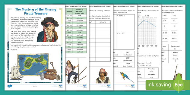 The Mystery of the Missing Treasure Maths Mystery Game