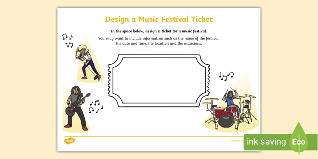 Design a Music Festival Ticket (teacher made)