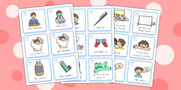FREE! - Special Needs Communication Cards Daily Routine Boy - cards, boys